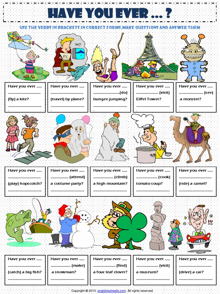 Present Perfect Tense Have You Ever Worksheet | PDF | Business