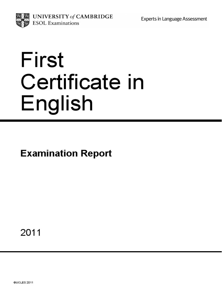 FCE Exam Report 2011 | PDF | Multiple Choice | Question