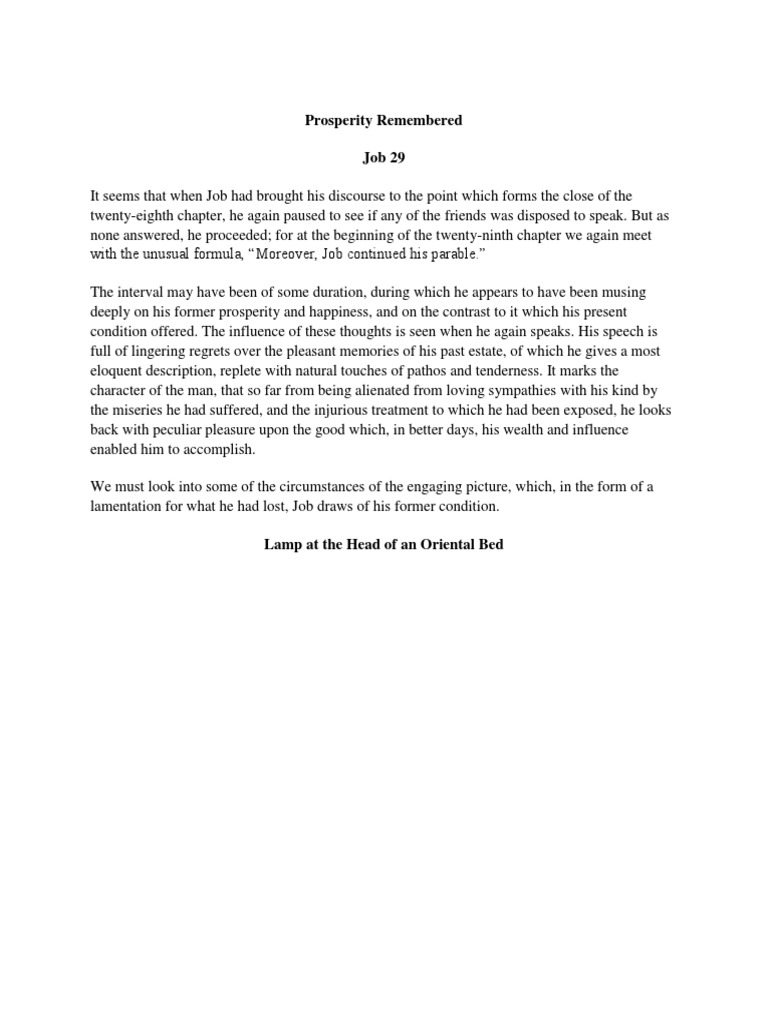 Job's Former Prosperity and Influence | PDF | Anointing