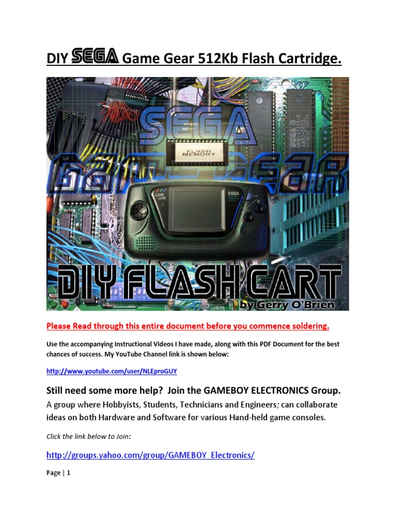 DIY SEGA Game Gear 512Kb Flash Cartridge | PDF | Printed Circuit Board ...