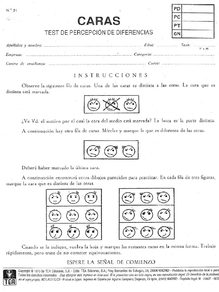 Test Caras PDF | PDF
