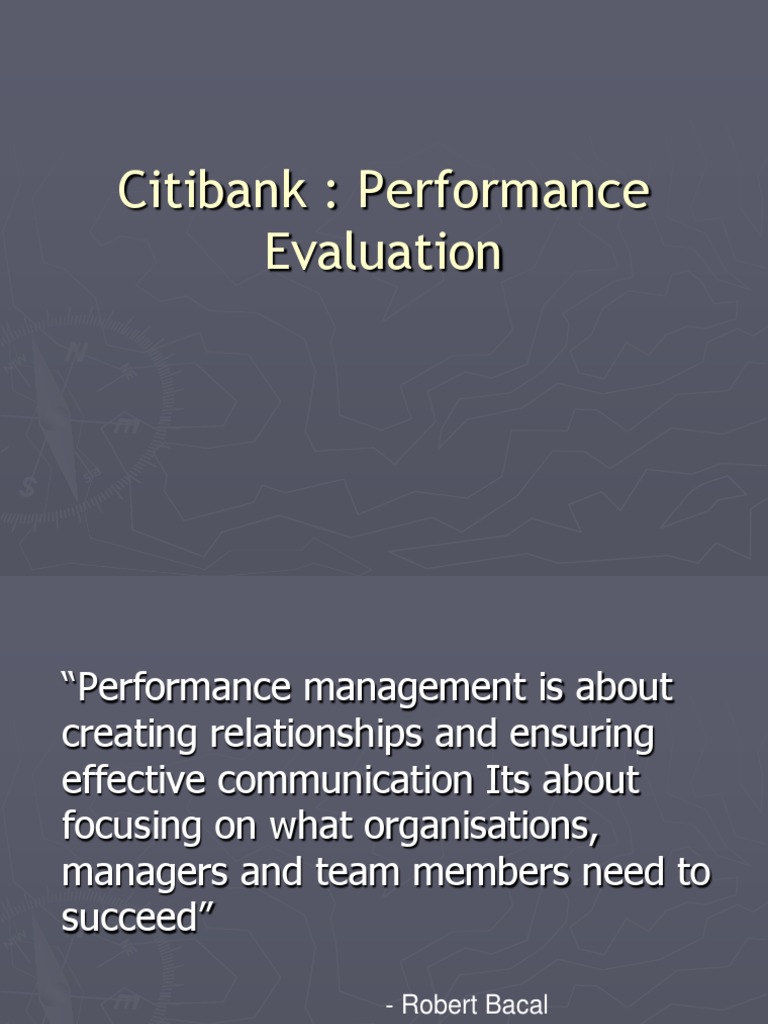 Citibank Performance Evaluation | PDF | Strategic Management | Goal