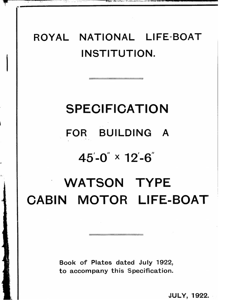 Rnli Builders Specification | PDF