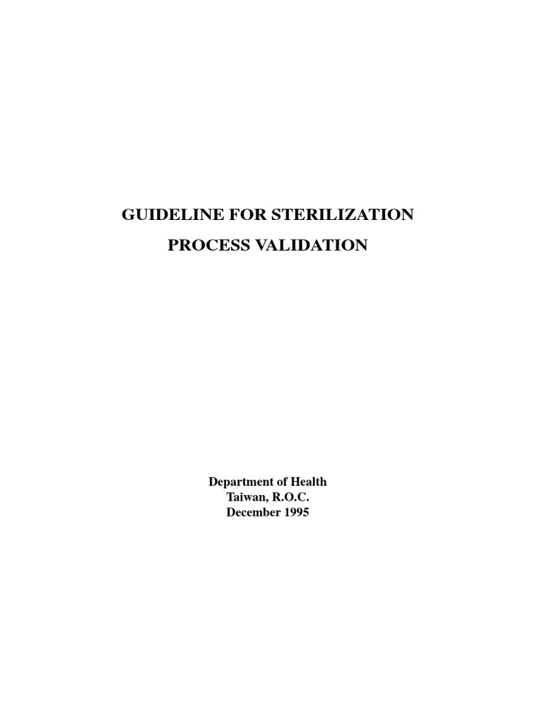 Guideline For Sterilization Process Validation | PDF | Sterilization ...