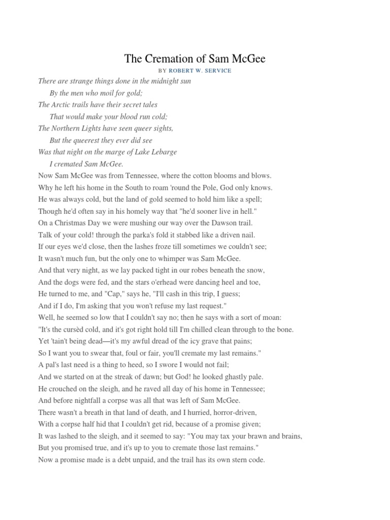 The Cremation of Sam McGee | PDF | Nature