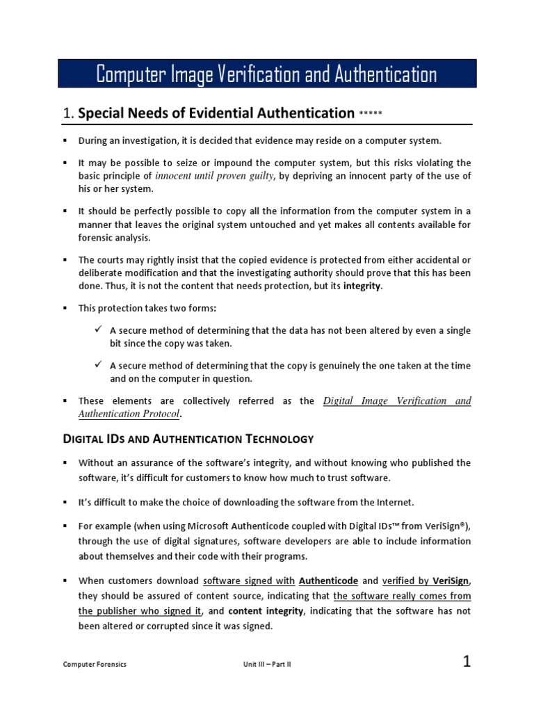 06-Computer Image Verification and Authentication | PDF | Public Key ...