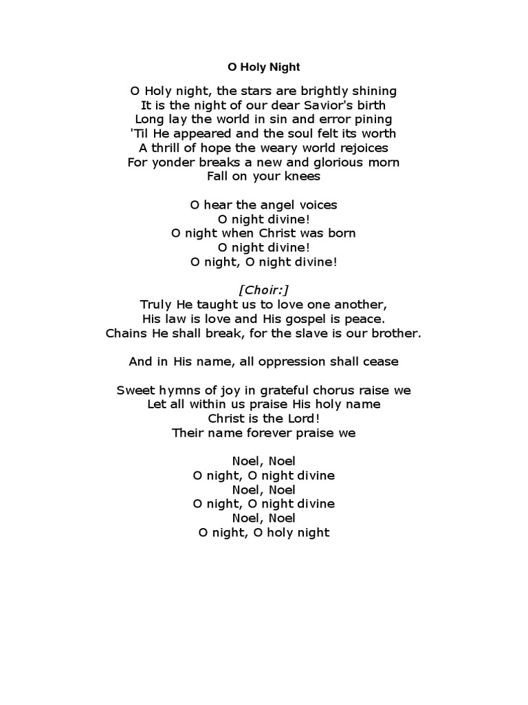 O Holy Night Lyrics and Meaning | PDF