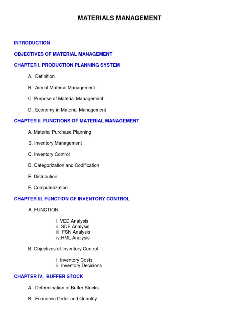 Materials Management | PDF | Inventory | Supply Chain Management