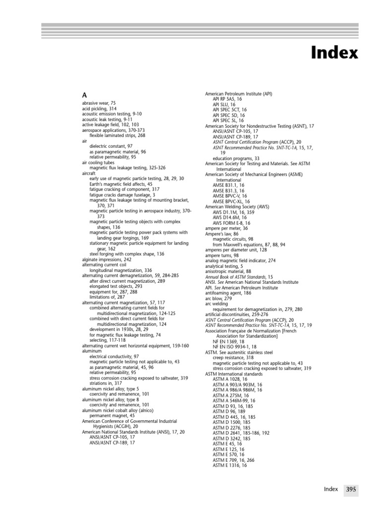 Index: ASNT Central Certification Program (ACCP), 20 ASNT Recommended ...