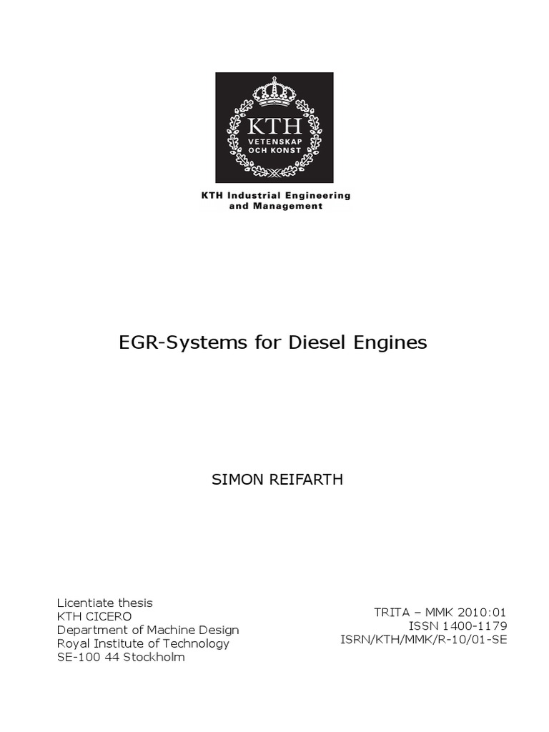 EGR-Systems For Diesel Engines | PDF | Exhaust Gas | Turbocharger
