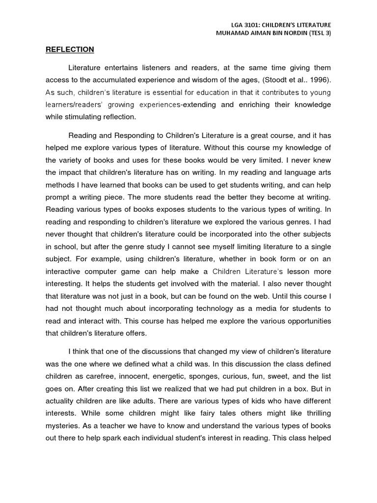 Reflection Children's Literature | Children's Literature | Reading ...