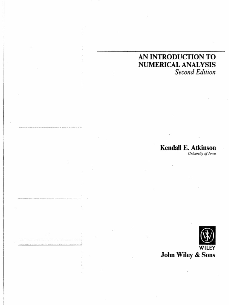 An Introduction To Numerical Analysis | PDF | Numerical Analysis ...