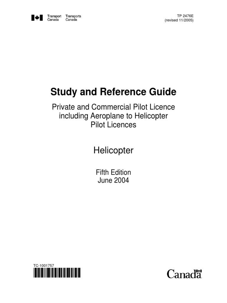 Helicopter Pilot Study Guide - TP2476E | Download Free PDF | Visual ...