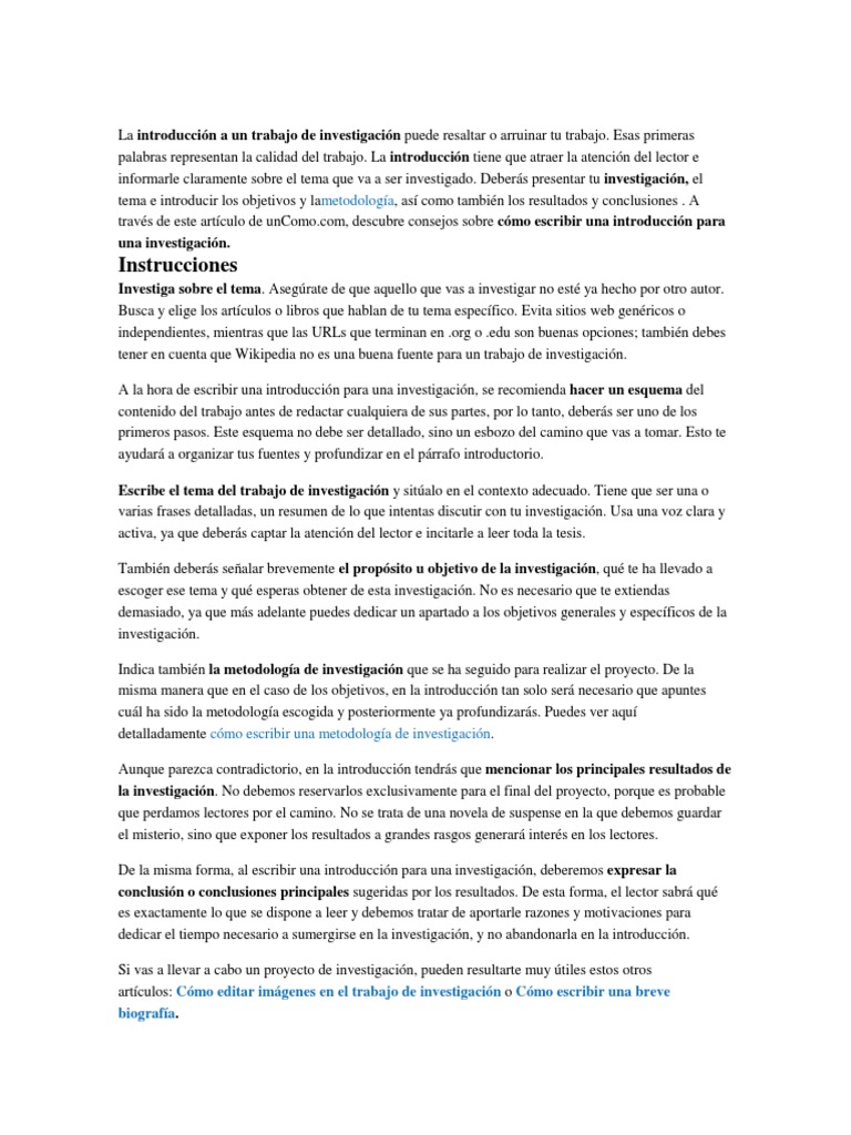 Como Hacer Una Introduccion | PDF