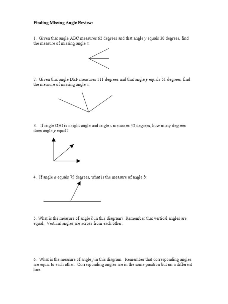Missing Angle Measurements Guide | PDF