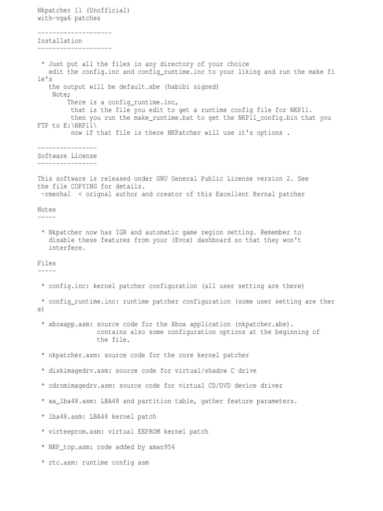 Nkp11 U04.readme | PDF | Booting | Kernel (Operating System)