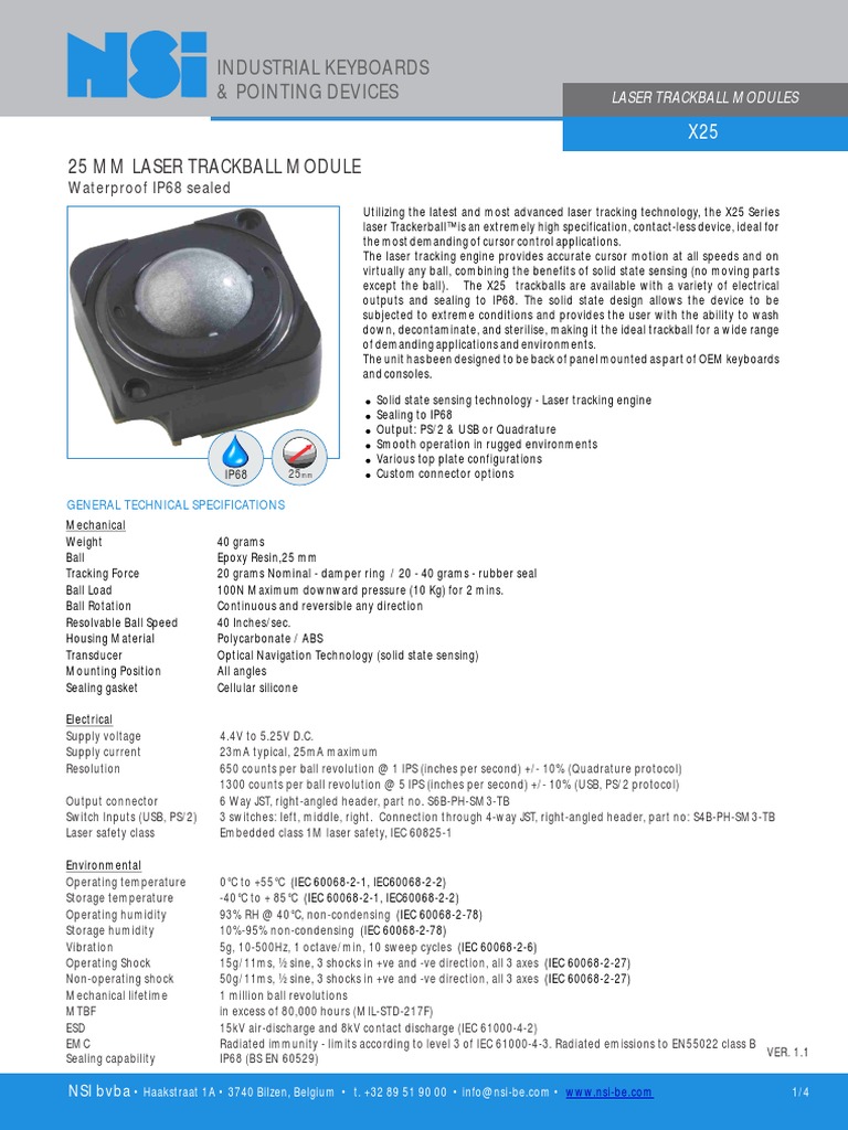 x25 Laser Trackball | PDF | Usb | Electrical Connector