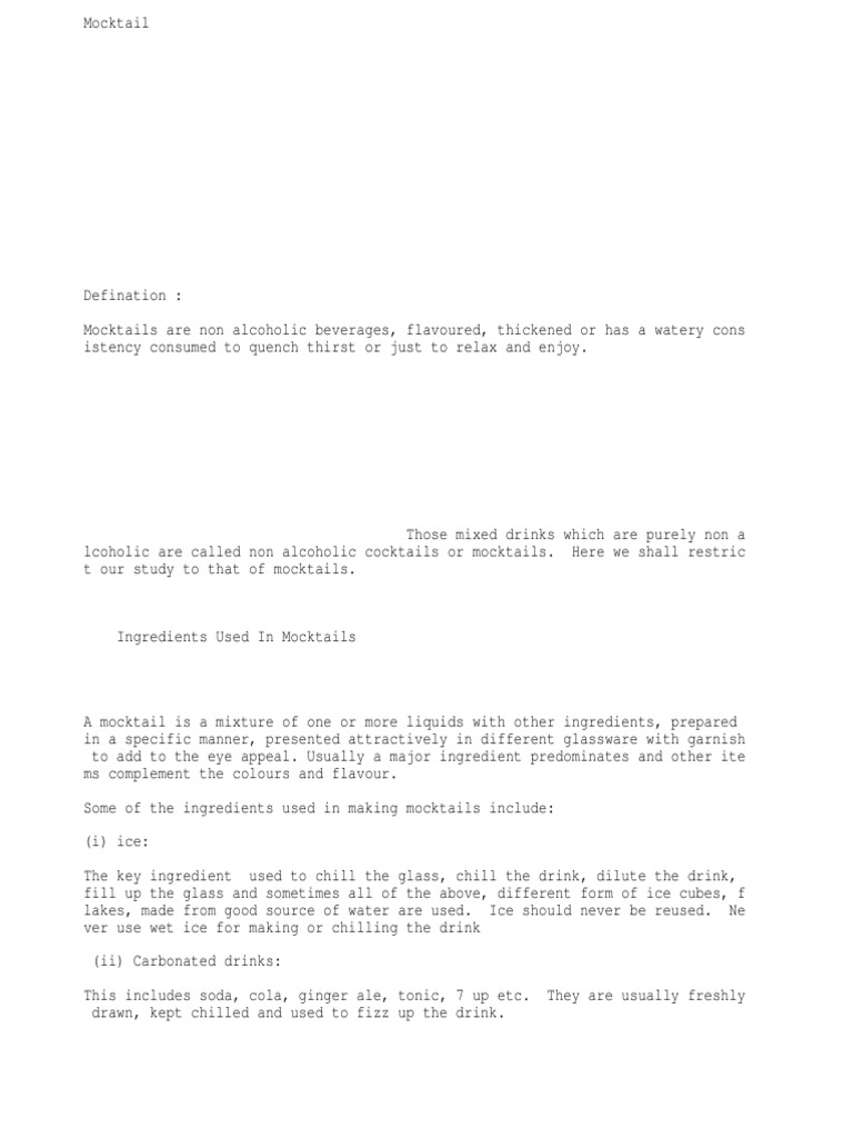 Mocktail recipes for non-alcoholic drinks | PDF | Cocktails | Drink