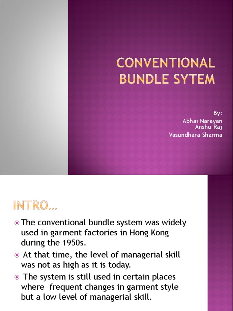 Conventional Bundle Sytem | PDF | Clothing | Operations Management
