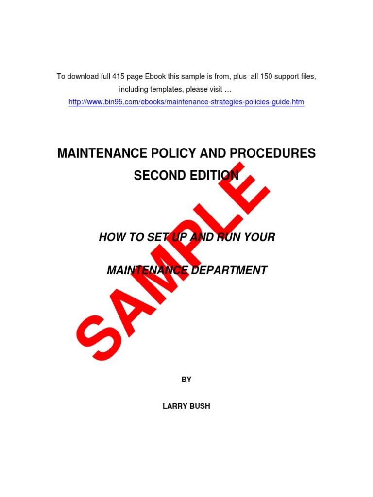 Maintenance Guide Sample | PDF