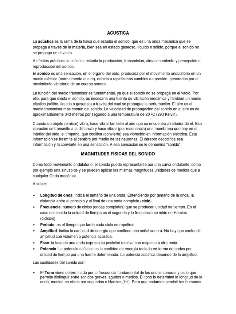 Acustica Segundo Periodo | PDF | Sonido | Olas
