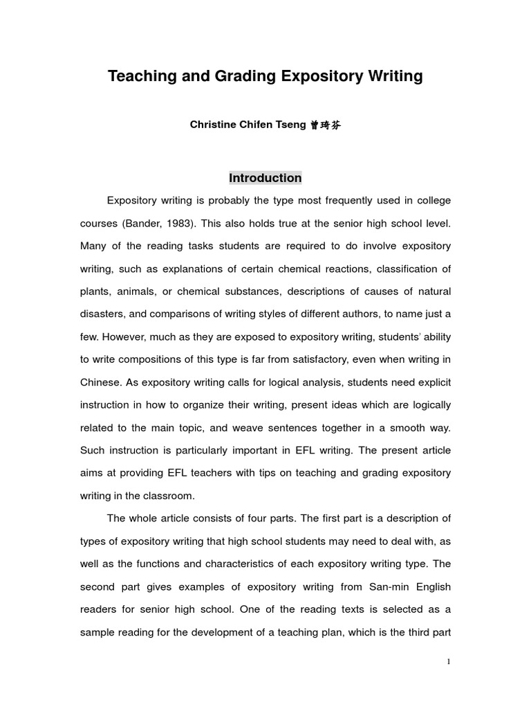 Teaching Expository Writing Strategies | PDF | Physical Exercise ...