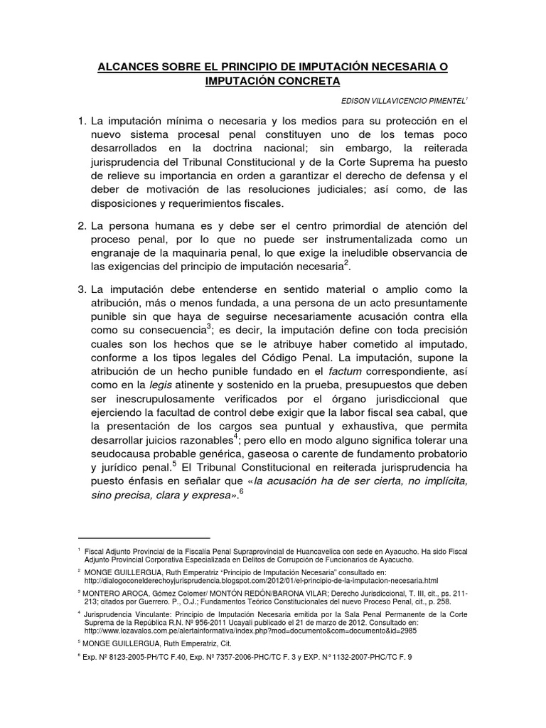 El Principio de Imputacion Necesaria | PDF | Derecho penal | Caso de ley