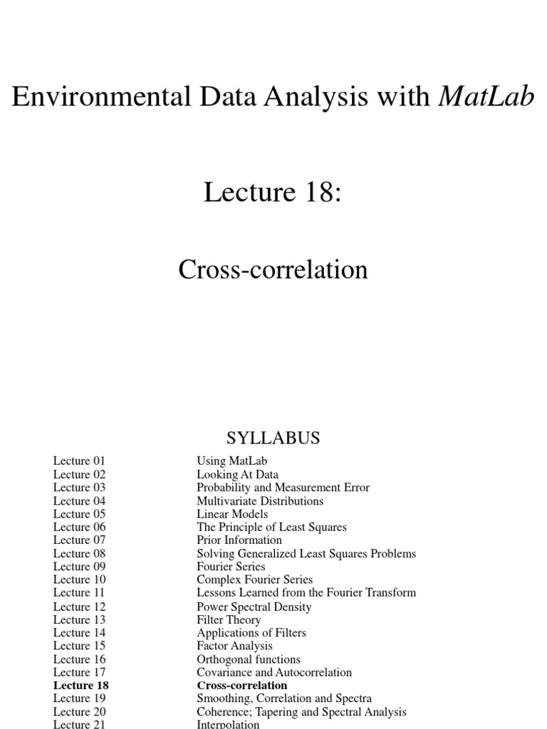 Environmental Data Analysis With MatLab | PDF | Autocorrelation ...