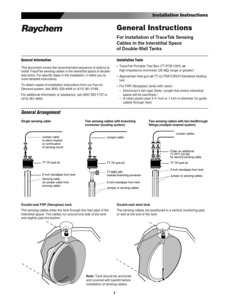 Double Wall Tank Installation Instructions | PDF | Electrical Connector ...