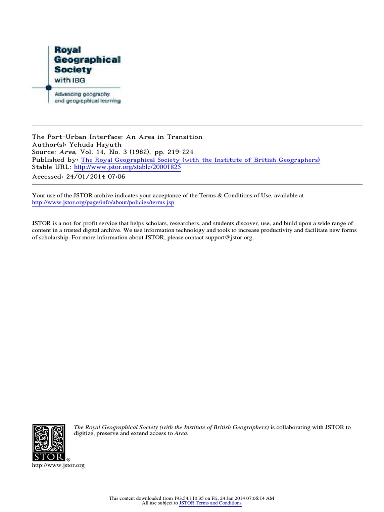 Port-City Interface: Transition Dynamics | PDF | Containerization | Port