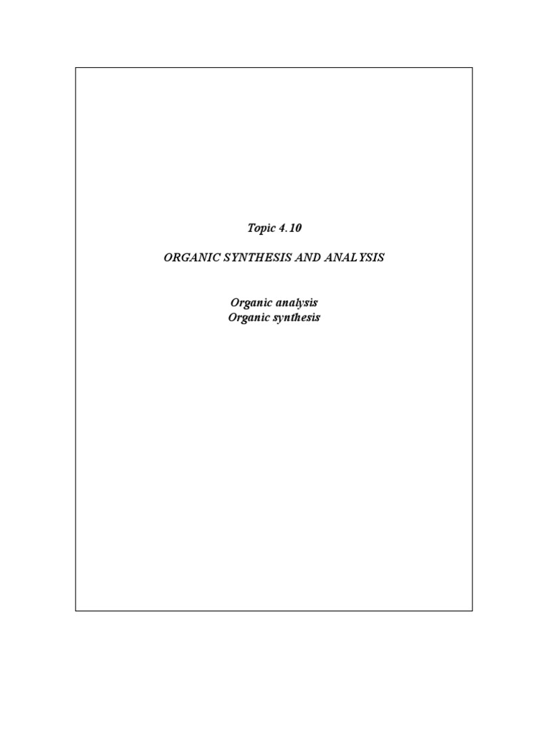 Organic Synthesis | PDF | Aldehyde | Alcohol