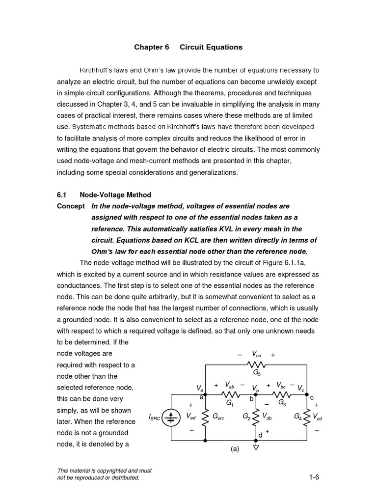 Circuit Equations: 6.1 Node-Voltage Method Concept in The Node-Voltage ...