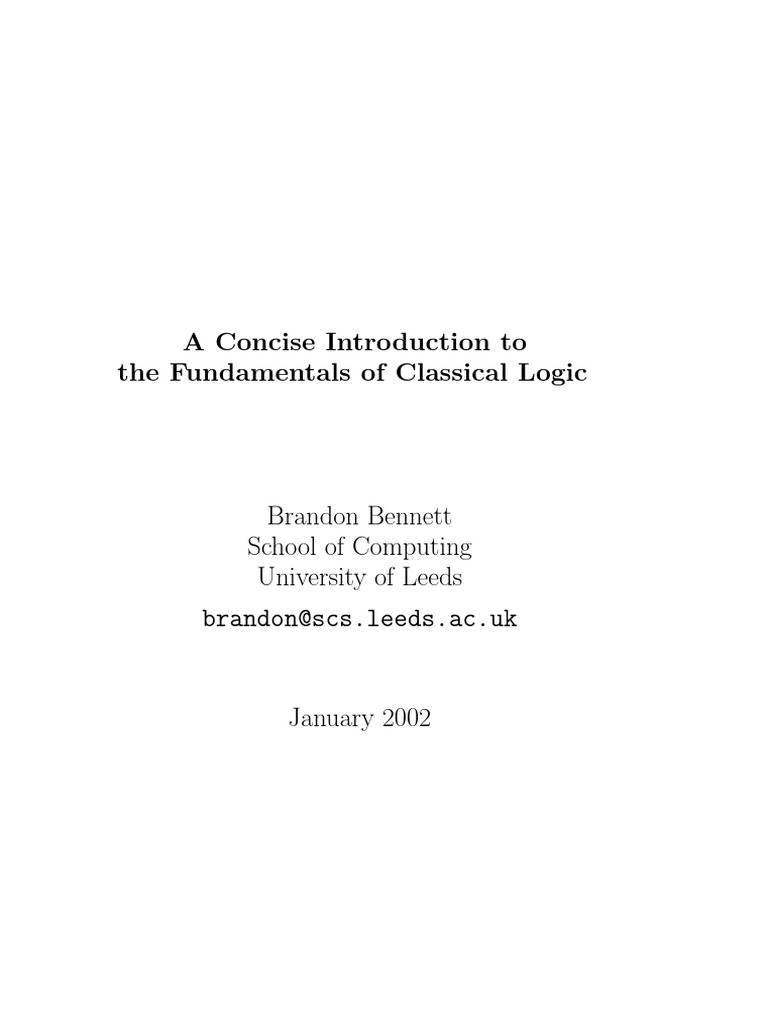 Fundamentals of Classical Logic | PDF | Logic | First Order Logic