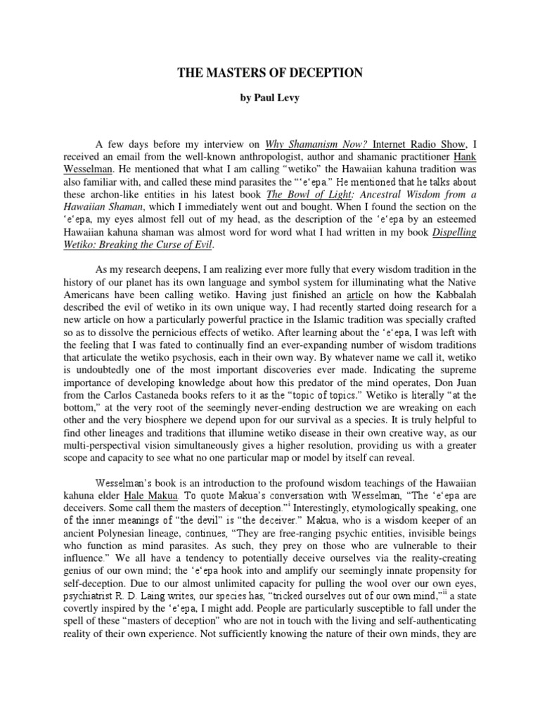 Masters of Deception | PDF | Mind | Infection