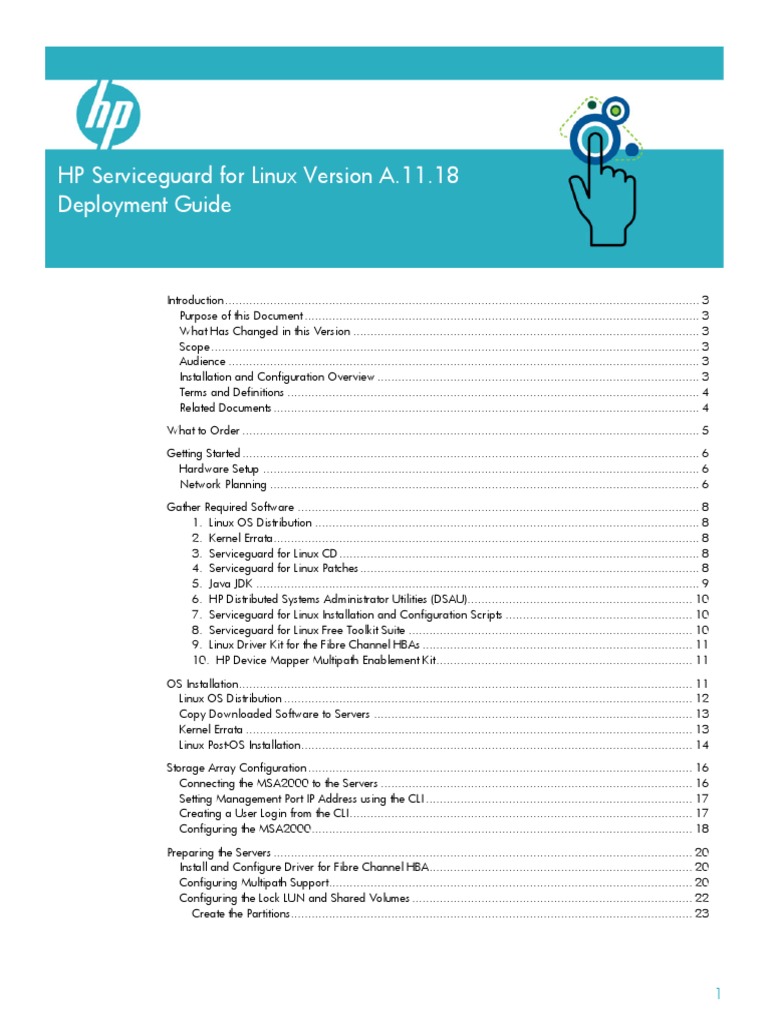 HP Serviceguard For Linux Version A.11.18 Deployment Guide | Download ...