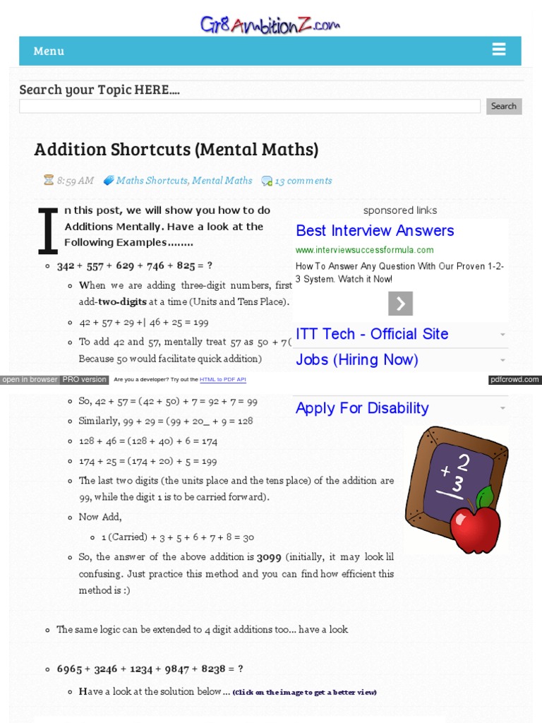 5 Addition Shortcuts Mental Maths | PDF | Business | Computers