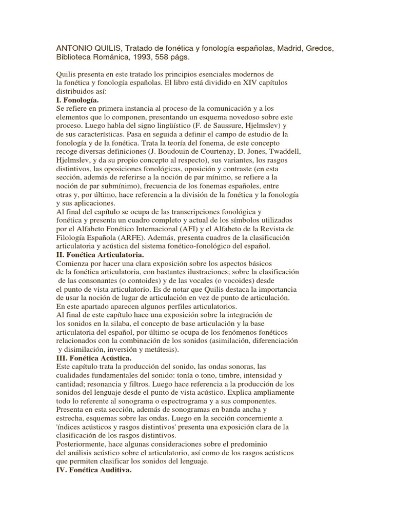 Antonio Quilis | PDF | Vocal | Fonología