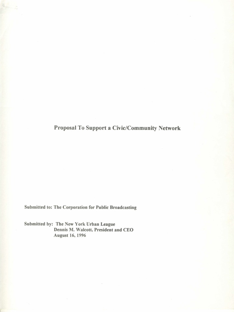 Civic Community Network Proposal 1996 | PDF | Internet | Community