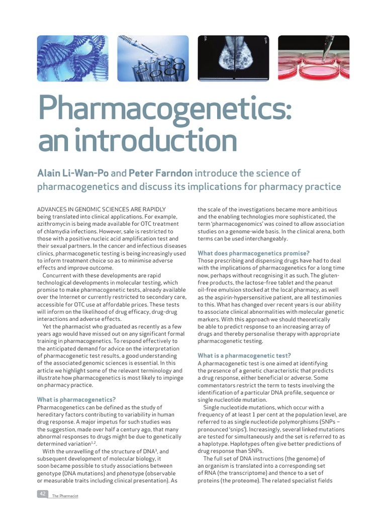 Pharmacogenetics: An Introduction: Alain Li-Wan-Po and Peter Farndon ...