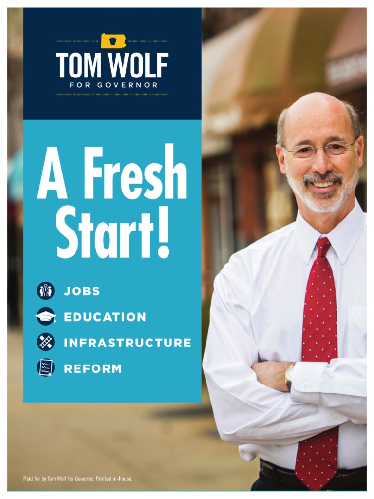 Tom Wolf's Plan To Give Pennsylvania A Fresh Start | PDF | Equal Pay ...