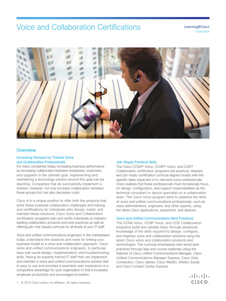 Voice and Collaboration Certifications: Learning@Cisco | PDF | Cisco ...