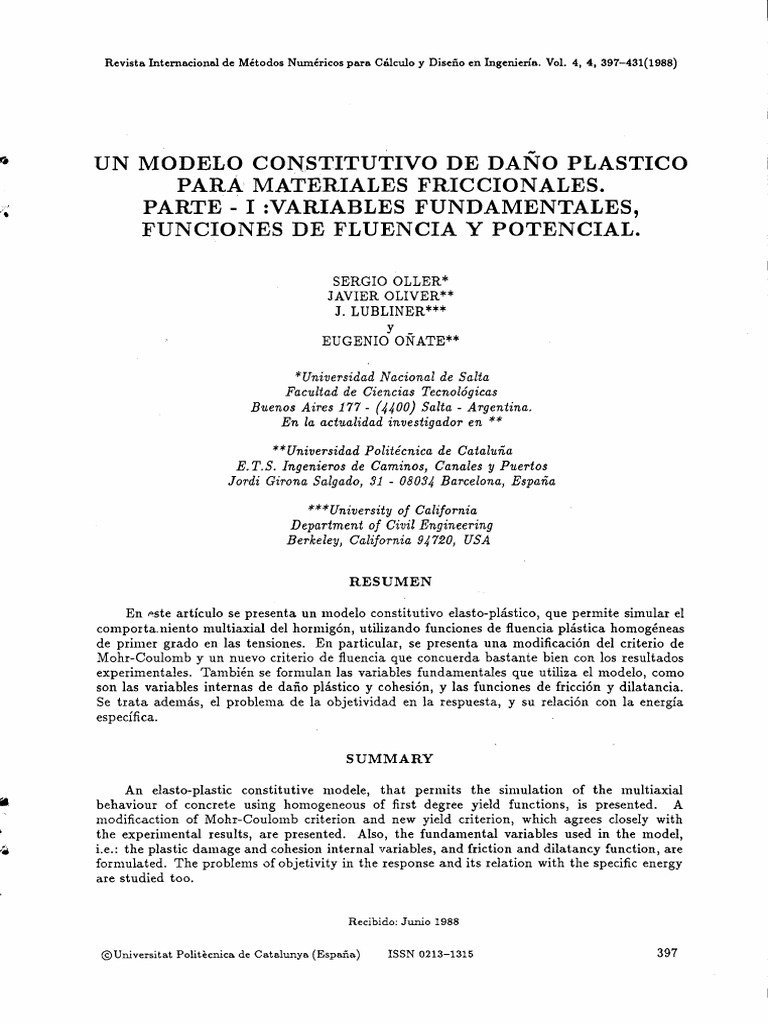 Un Modelo Constitutivo de Daño Plastico | PDF | Plasticidad (Física ... Un Modelo Constitutivo de Daño Plastico | PDF | Plasticidad (Física ...