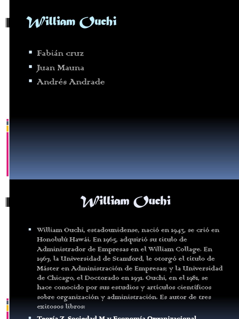 Biografía y Teoría Z de William Ouchi | PDF