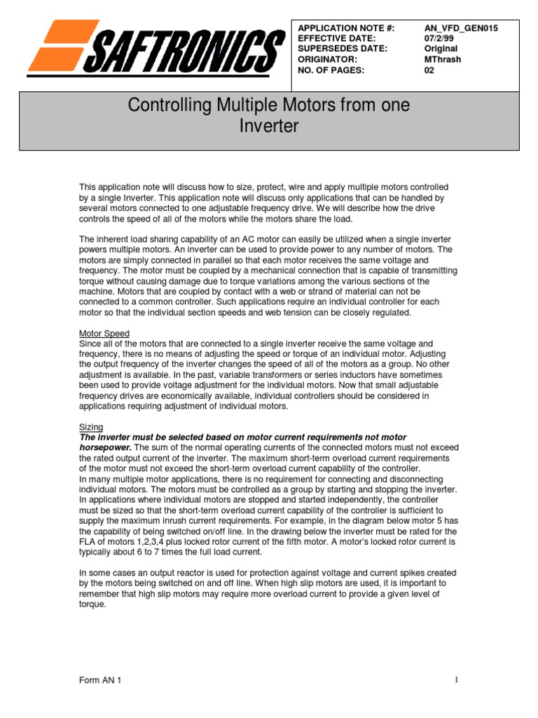 Connecting Multiple Motors To One Drive | PDF | Electric Motor | Power ...