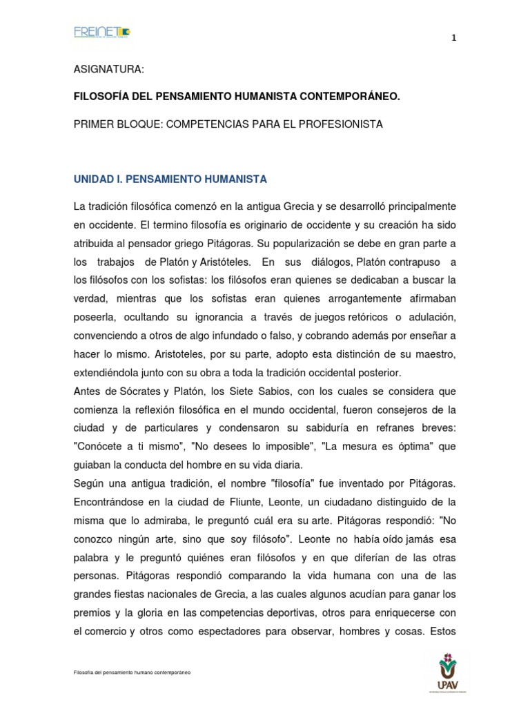 Filosofia Del Pensamiento Humanista Contemporaneo | PDF | Georg Wilhelm ...