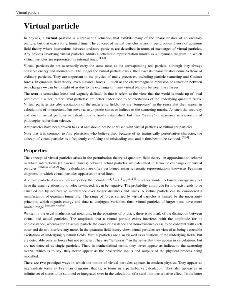 Virtual Particle | PDF | Theoretical Physics | Quantum Mechanics