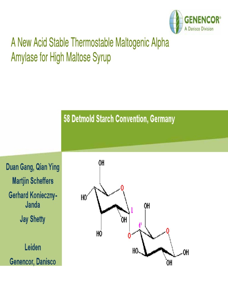 Genencor Presentation | Chemistry | Foods