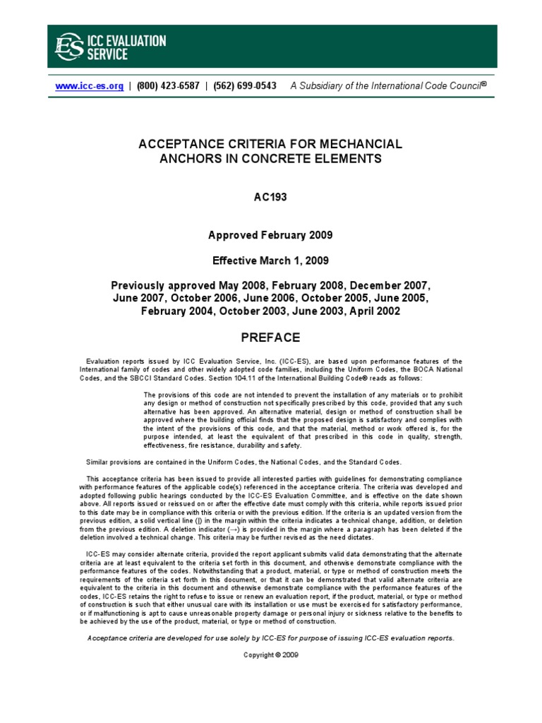 Ac 193 | PDF | Concrete | Screw