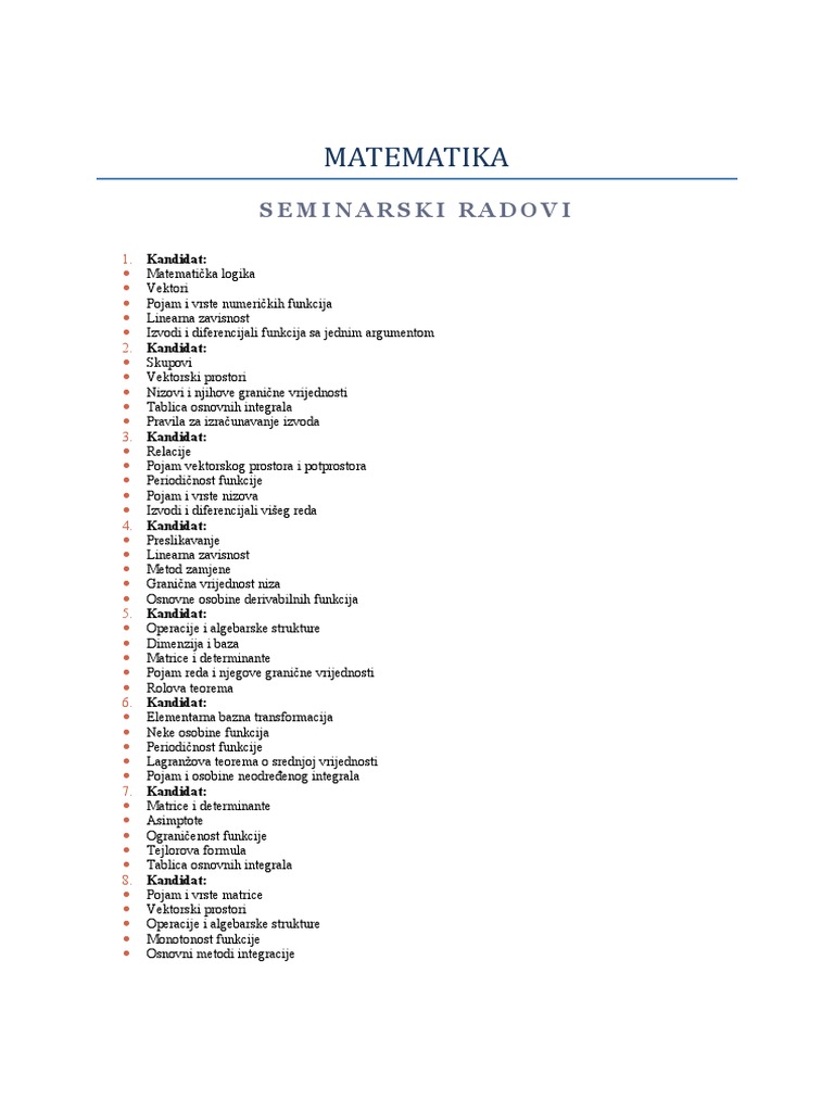 Seminarski Radovi | PDF