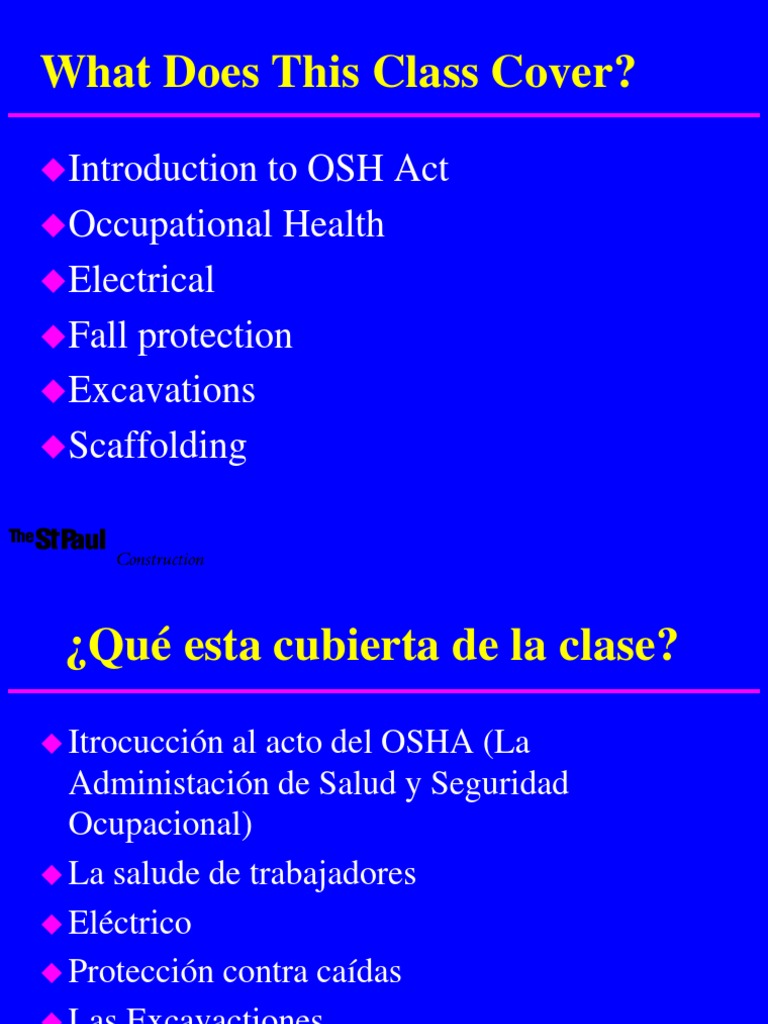 Intro To OSHA, Spanish | PDF | Business